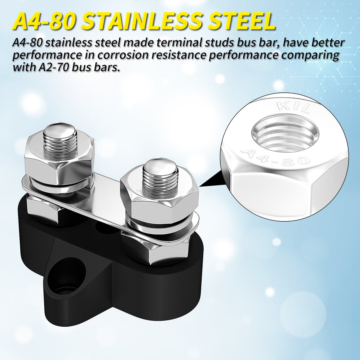 SunDale Canada 2-Way Power Distribution Block – M8 Stud Terminals with ...