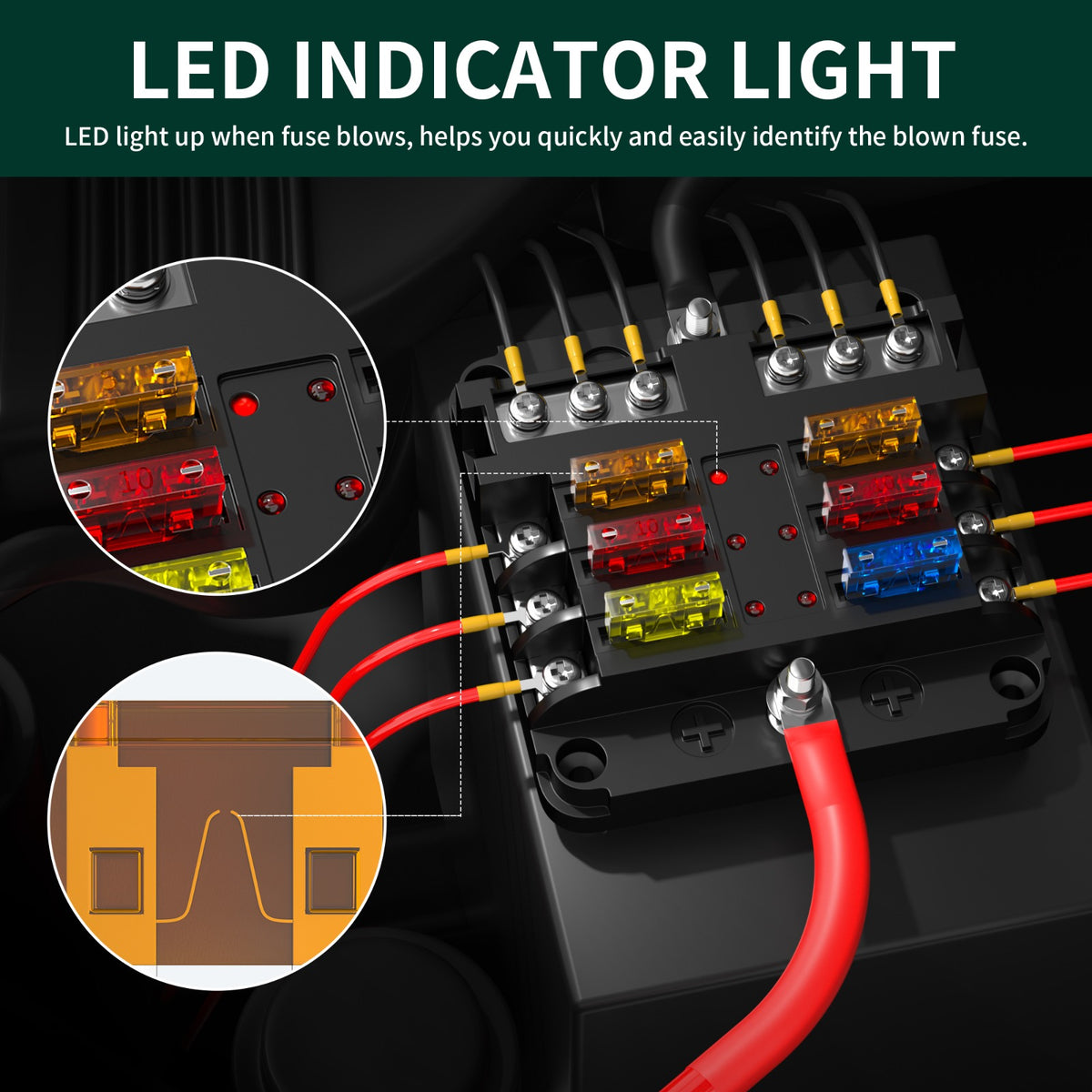 Solar Super Store 6-Way Marine Fuse Box – Blade Fuse Holder with ...