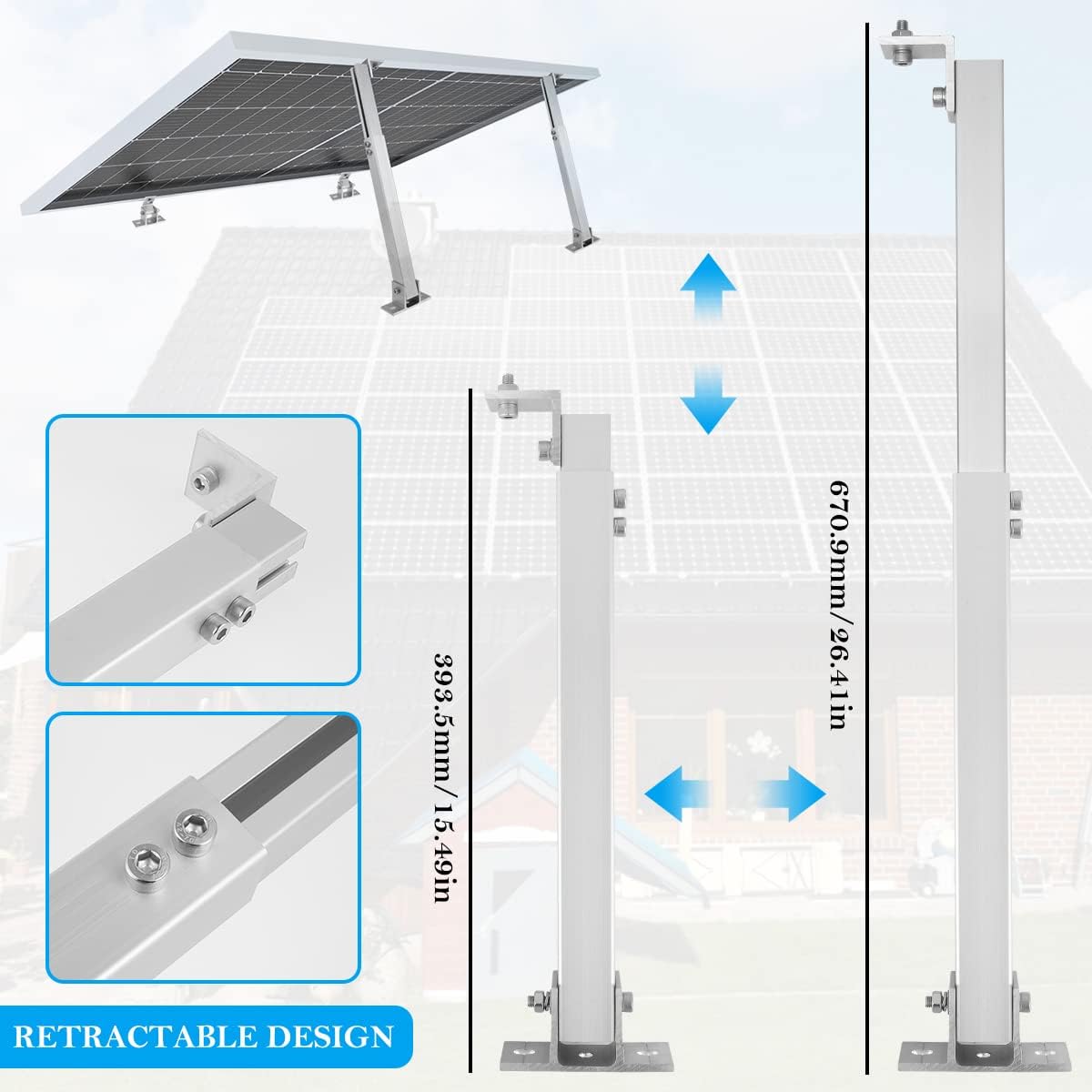 Adjustable Universal Solar Mounting Brackets - 16-26" Height – Solar ...