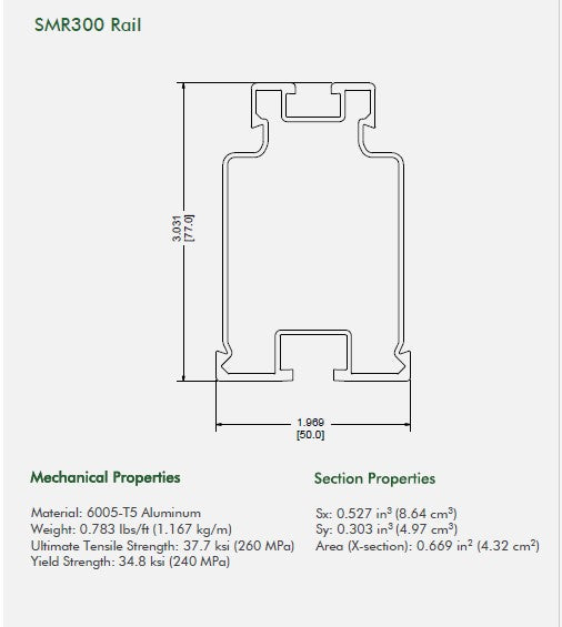 Sunmodo SMR300 Rail , Mill Finish 212" – solarsuperstore